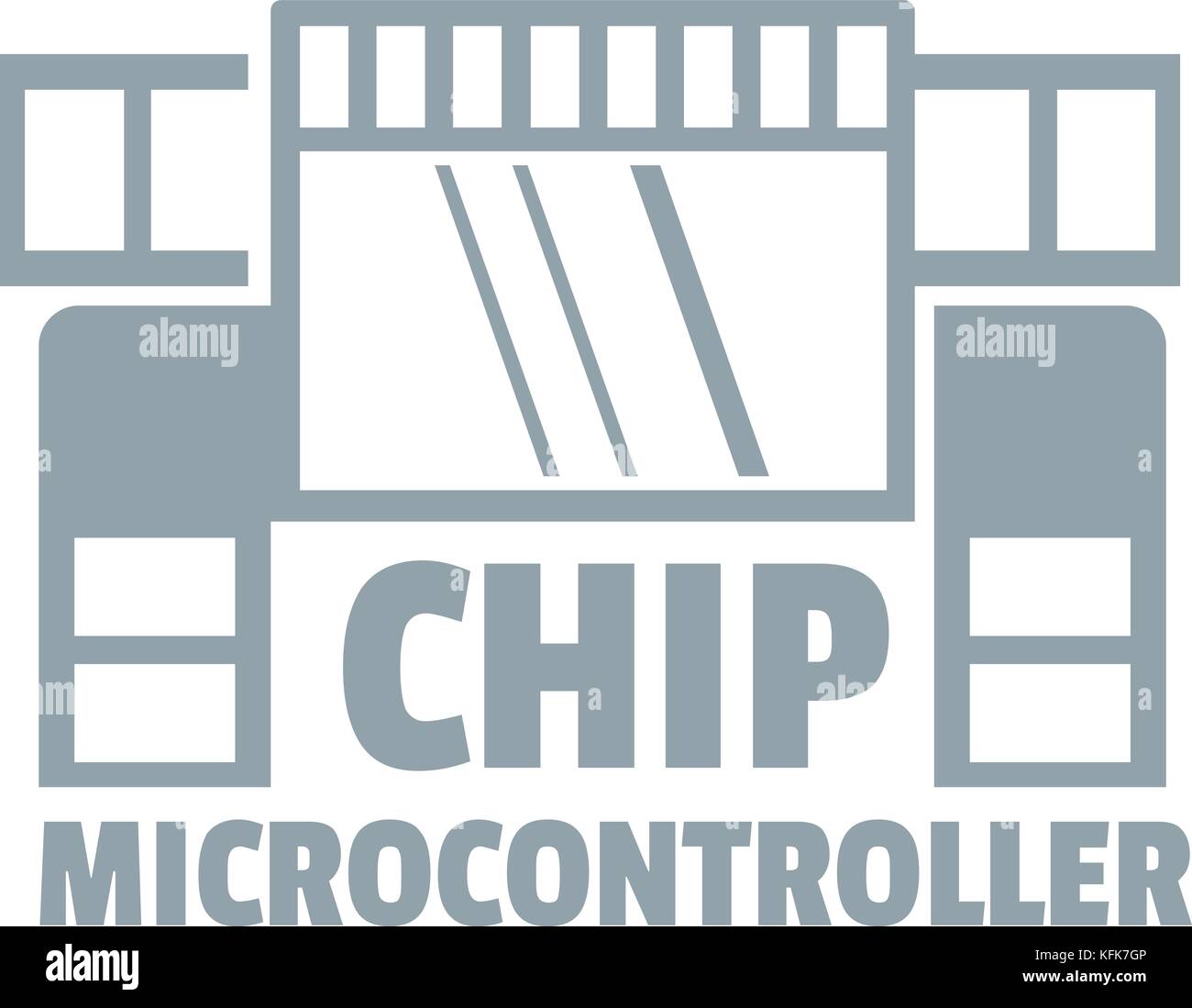 Chip microcontroller logo, simple gray style Stock Vector Image & Art ...