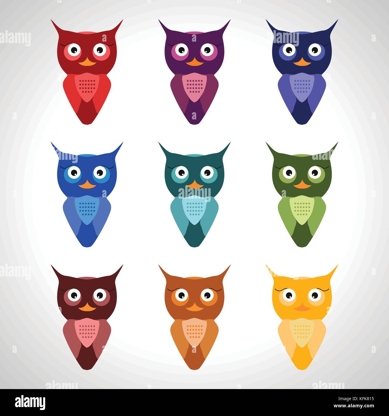 Owl vector set Stock Vector Image & Art - Alamy