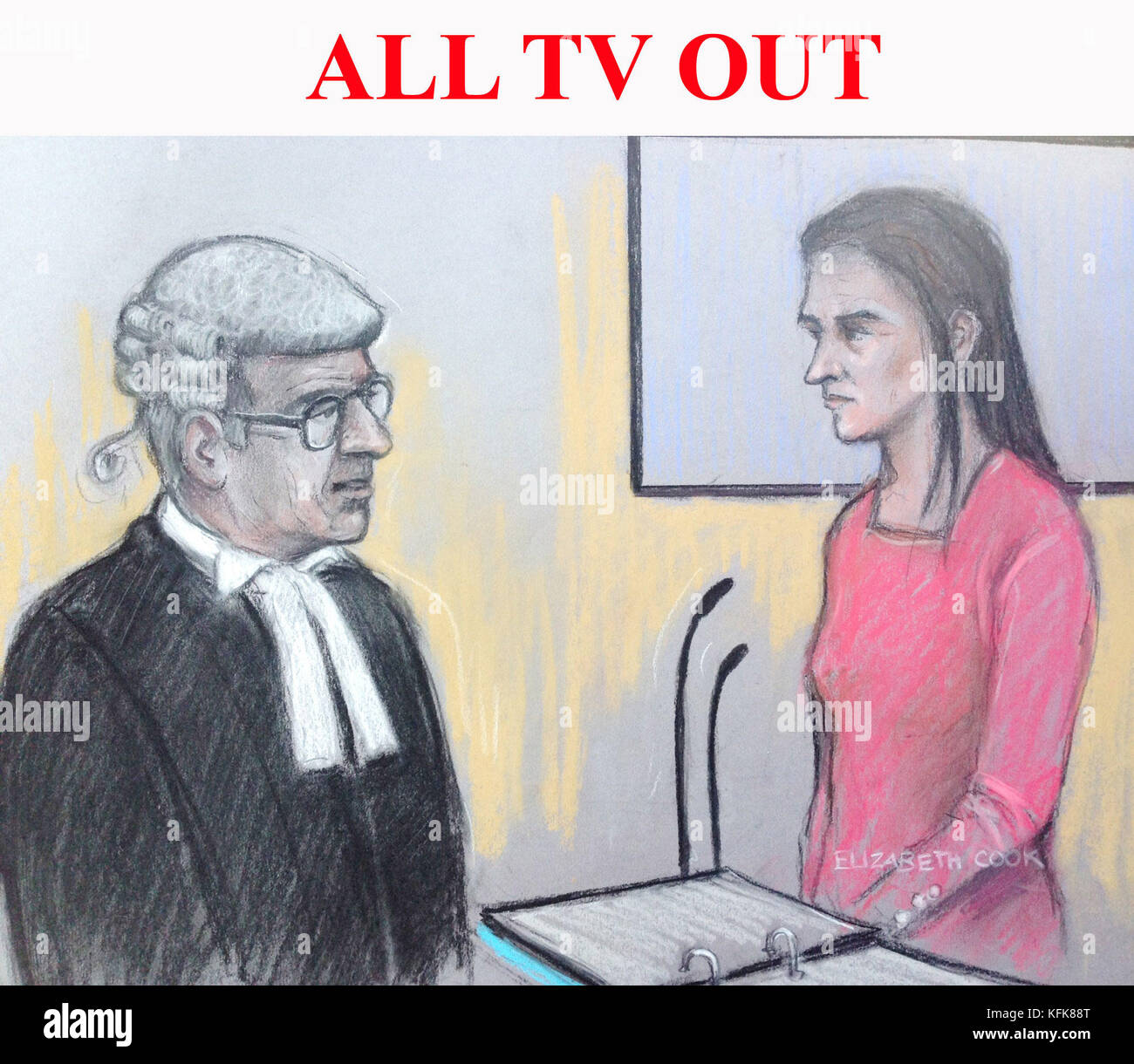 ALL TV OUT Court artist sketch by Elizabeth Cook of Prosecution QC ...
