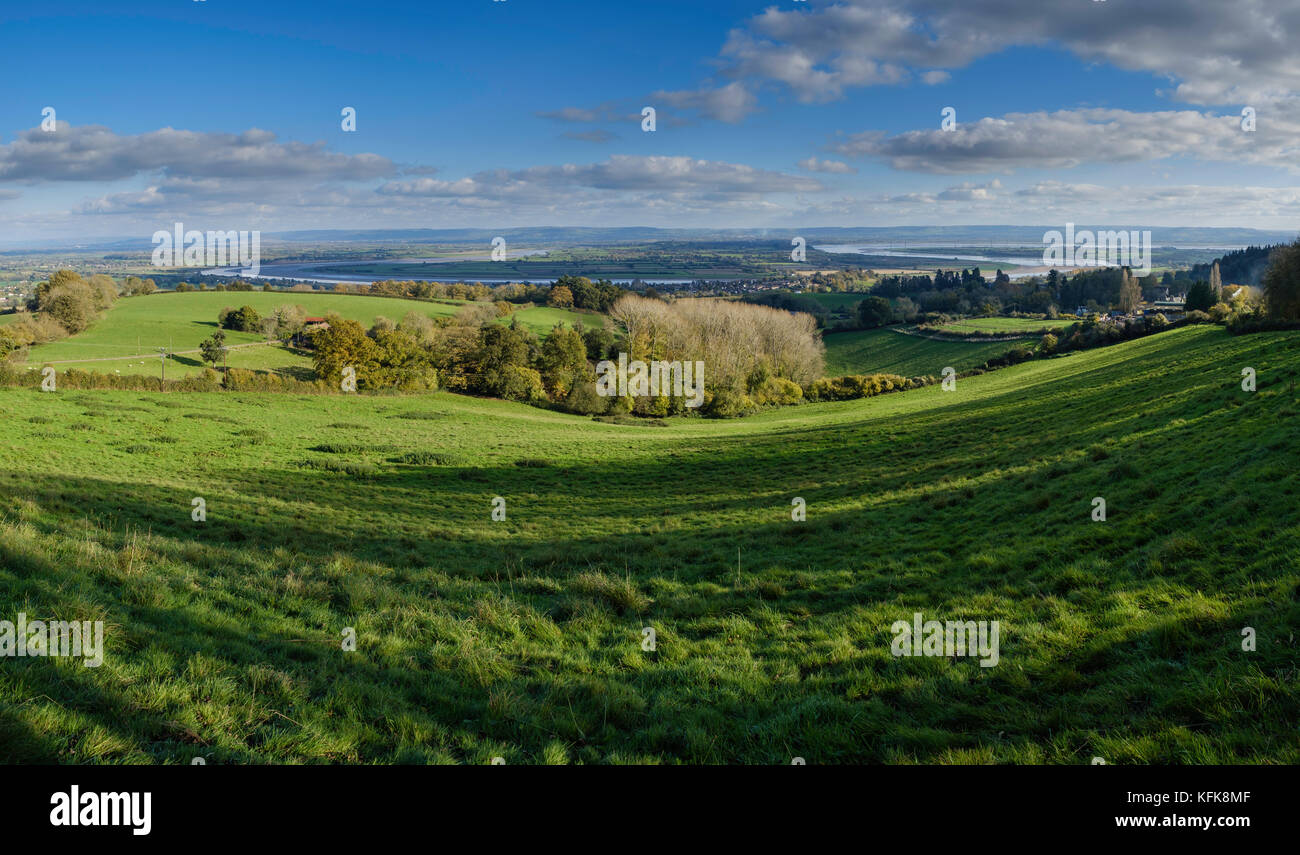 View of River Severn from above Newnham, Gloucestershire, England UK ...