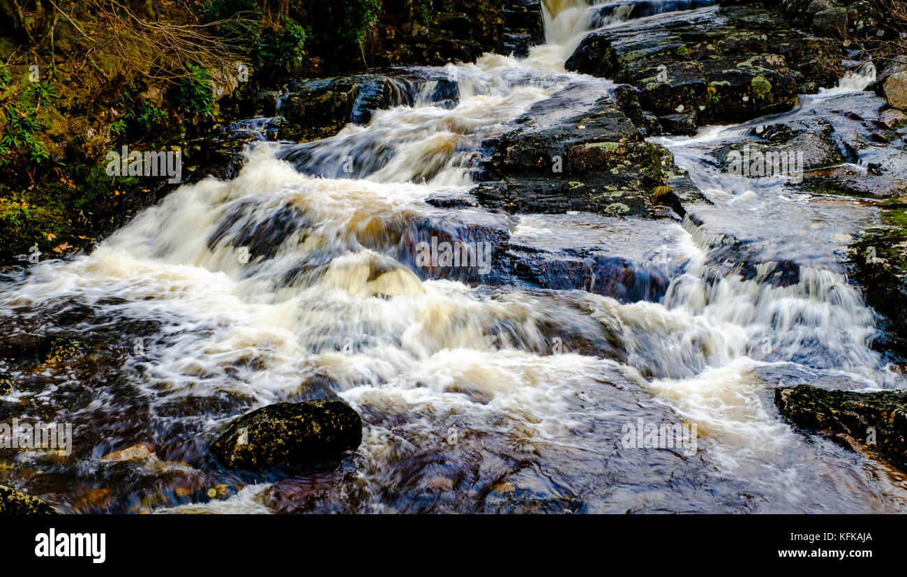 Waterfall on a small stream flowing into the River Etive, Highlands of ...