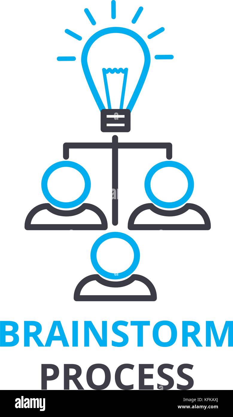 Brainstorm process concept , outline icon, linear sign, thin line ...