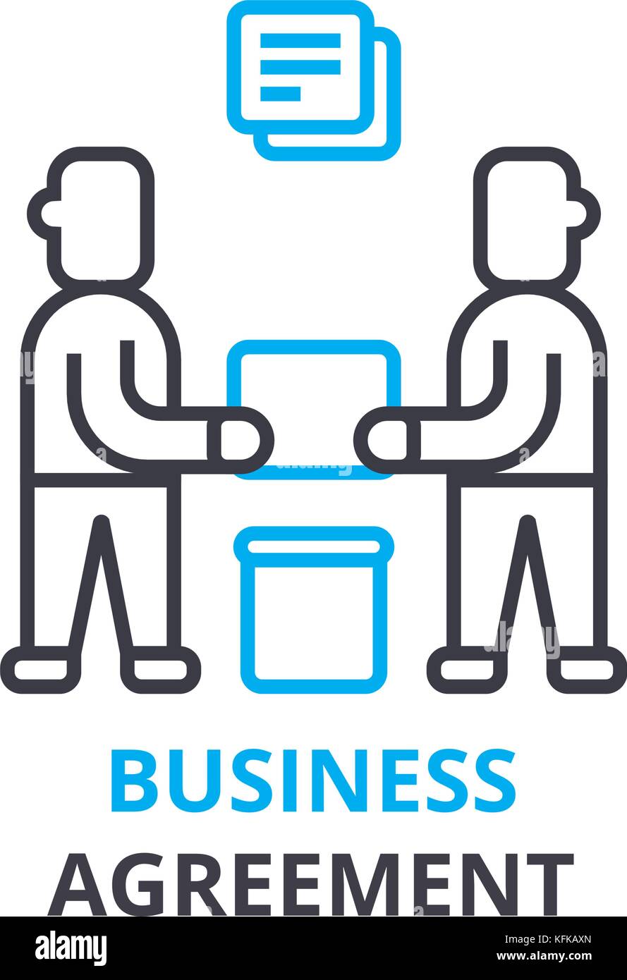 Business agreement concept , outline icon, linear sign, thin line ...