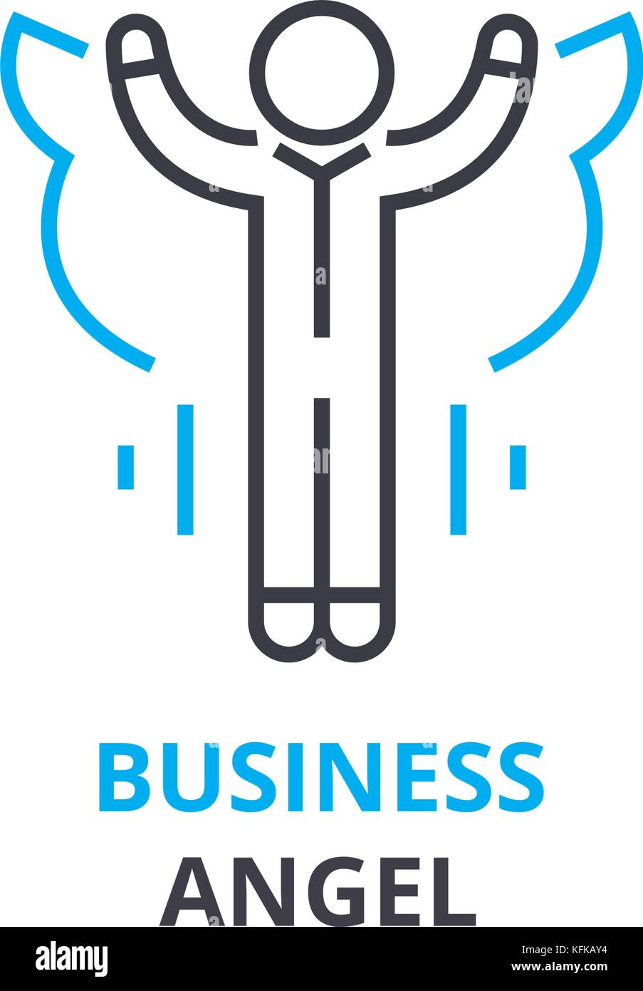 Business angel concept , outline icon, linear sign, thin line pictogram ...