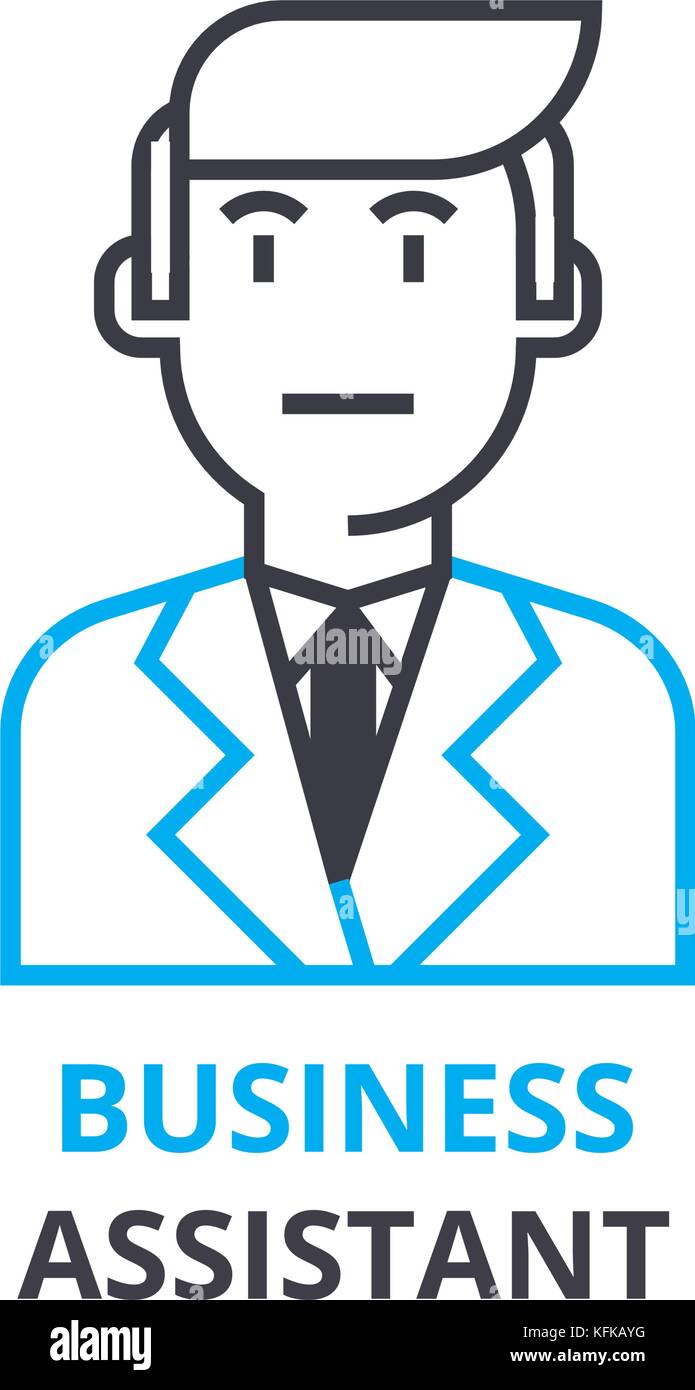 Business assistant concept , outline icon, linear sign, thin line ...