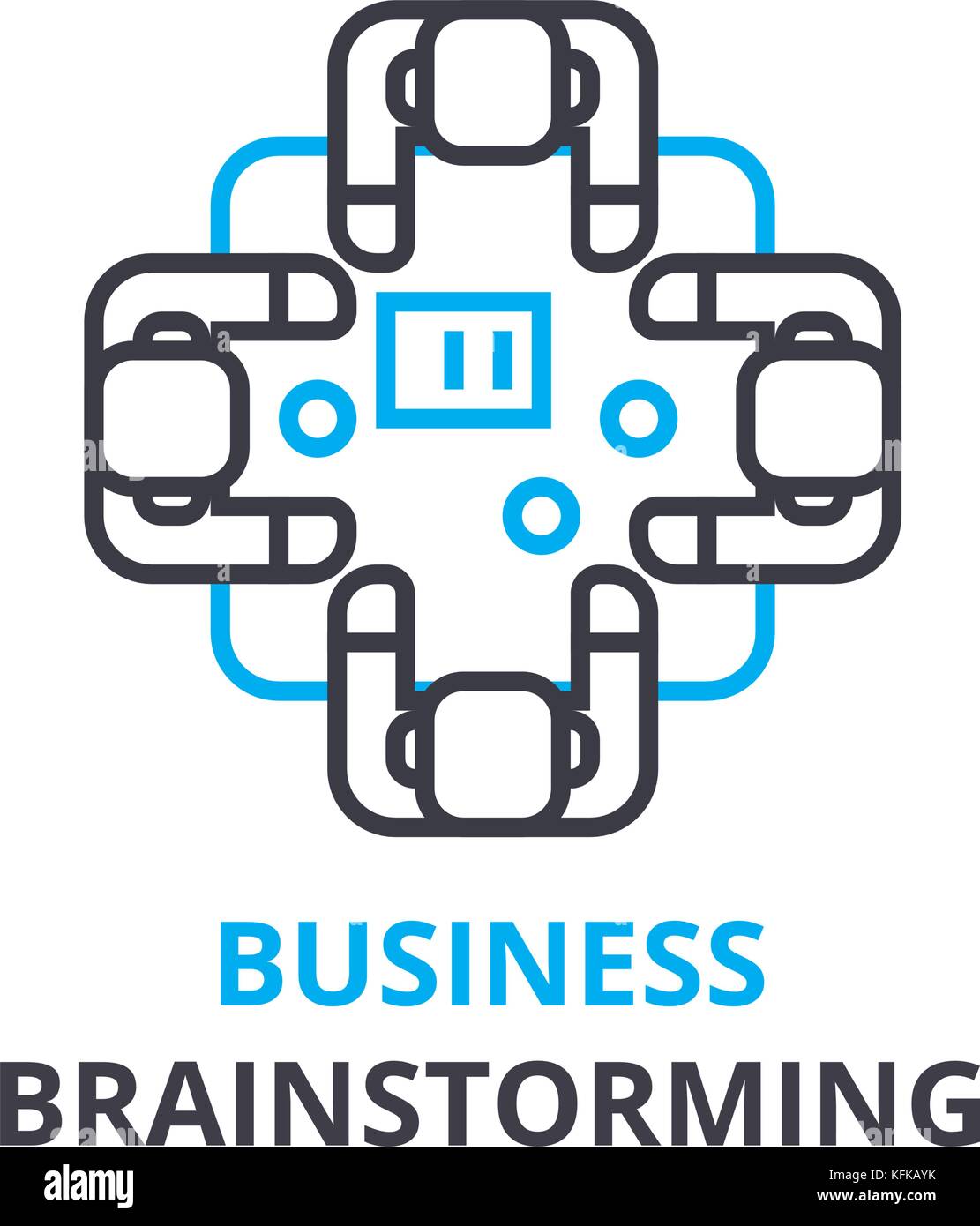Business brainstorming concept , outline icon, linear sign, thin line ...