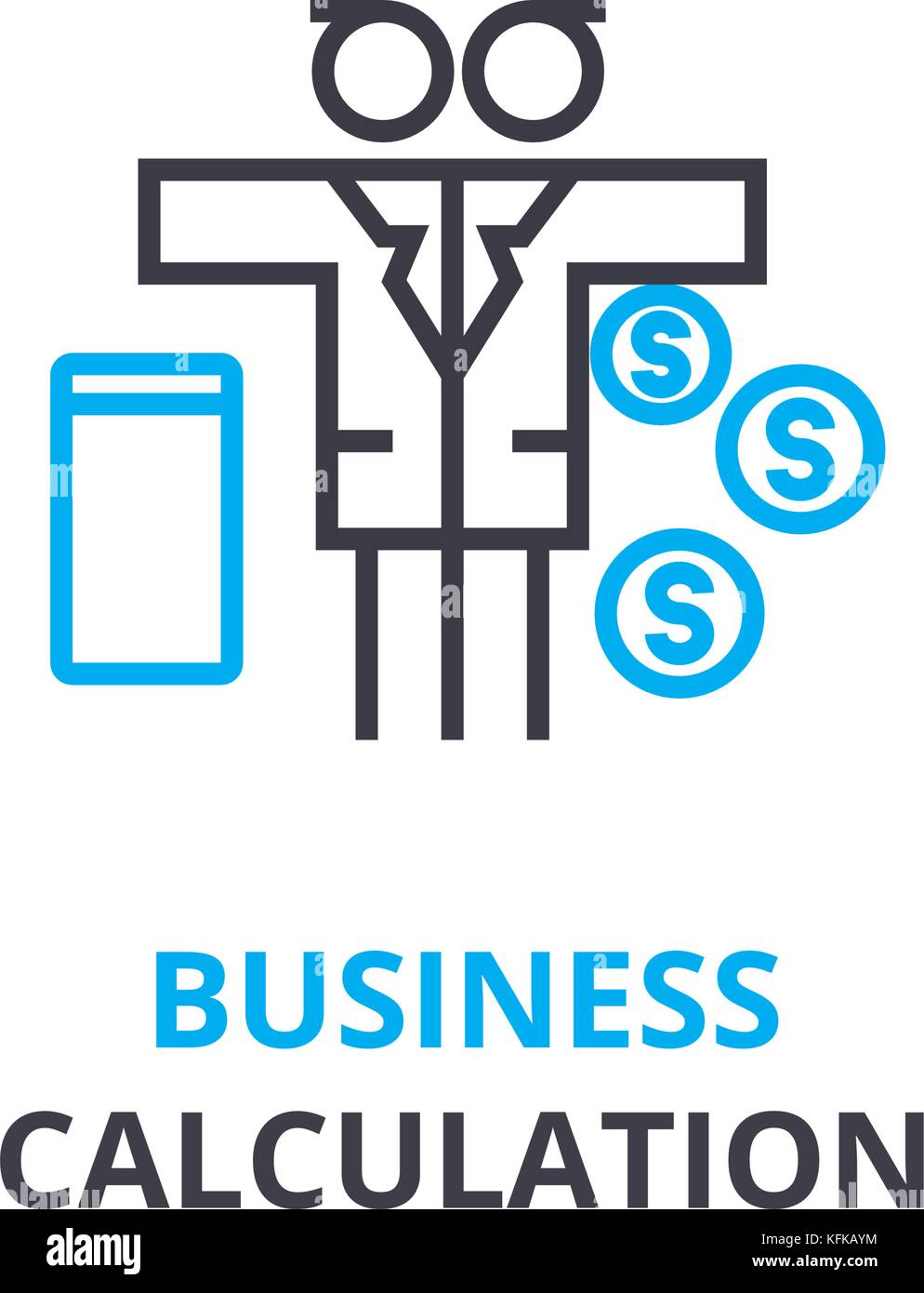 Business calculation concept , outline icon, linear sign, thin line ...