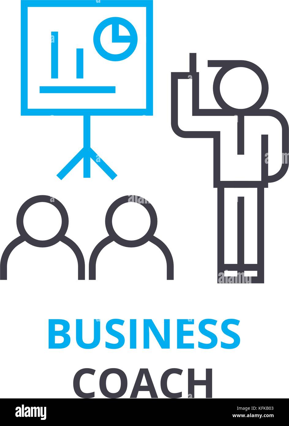 Business coach concept , outline icon, linear sign, thin line pictogram ...