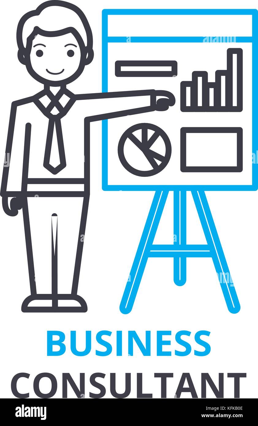Business consultant concept , outline icon, linear sign, thin line ...