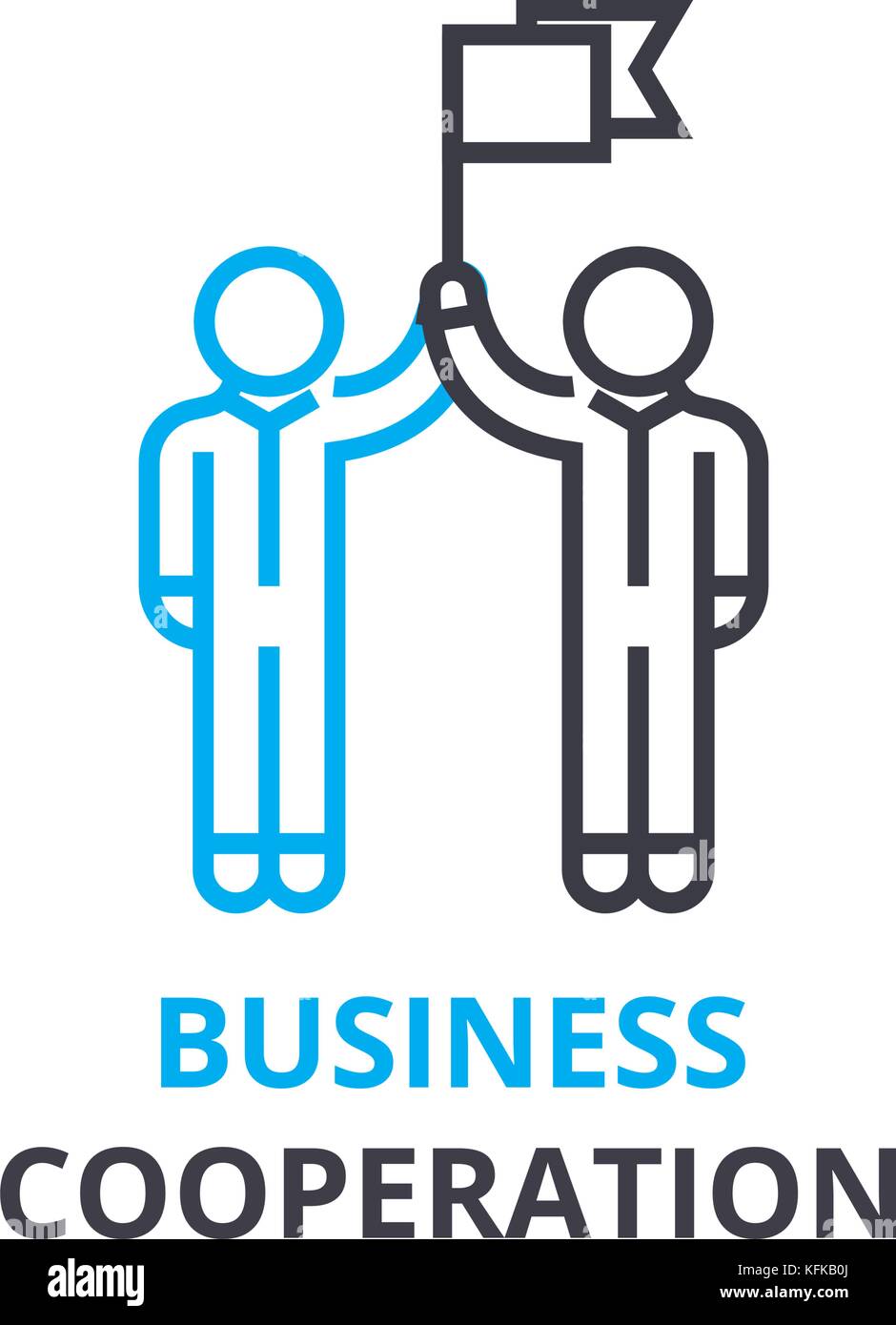 Business cooperation concept , outline icon, linear sign, thin line ...