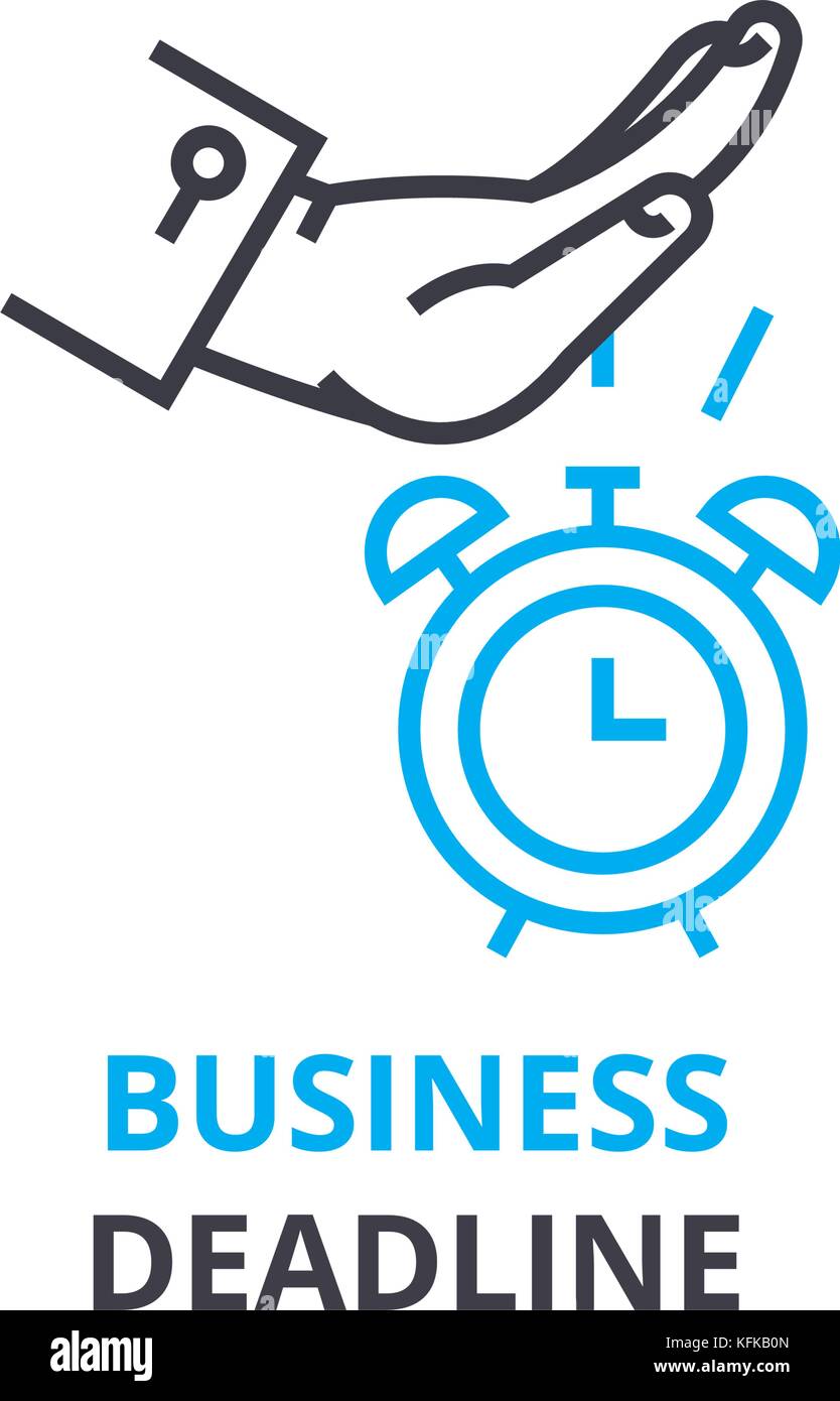 Business deadline concept , outline icon, linear sign, thin line ...