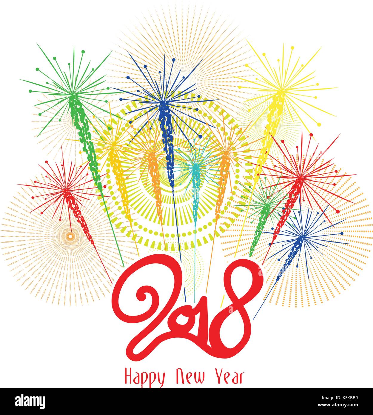 Happy new year fireworks 2016 holiday background design Stock Vector ...