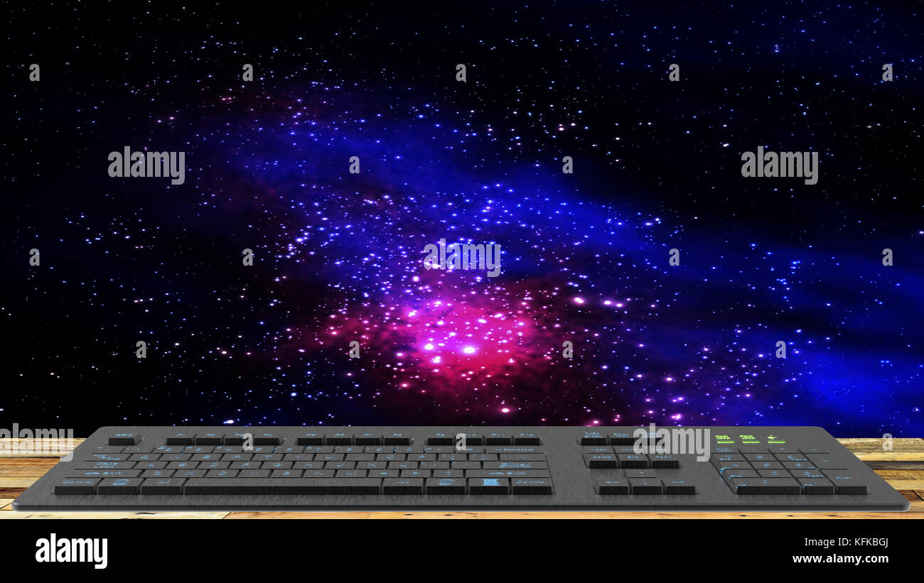 The normal keyboard in front of the scence isolated with white Stock ...