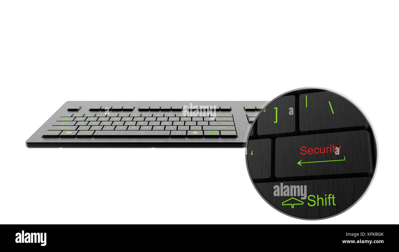 The normal keyboard in front of the scence isolated with white Stock ...