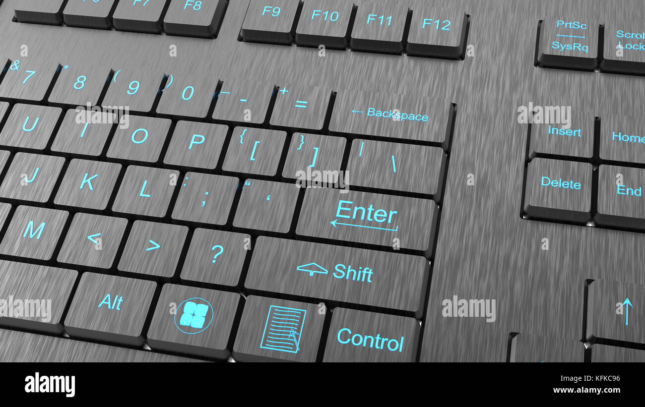 The normal keyboard in front of the scence isolated with white Stock ...