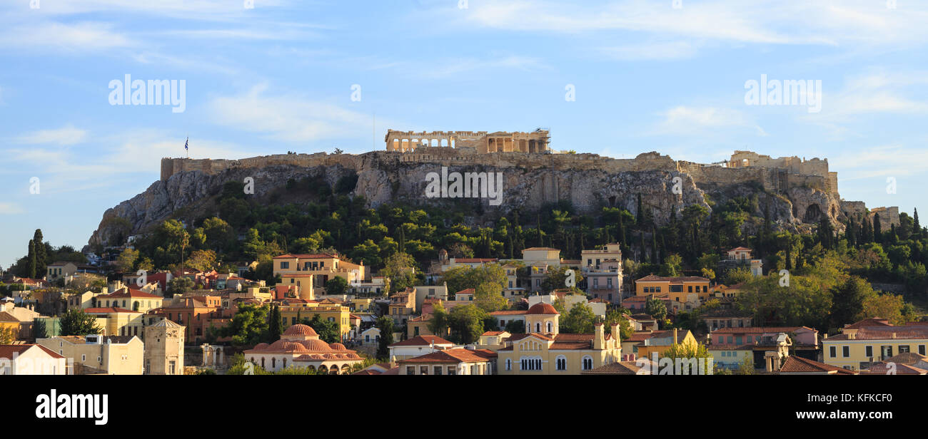 Acropolis rock and Plaka. Athens, Greece Stock Photo - Alamy