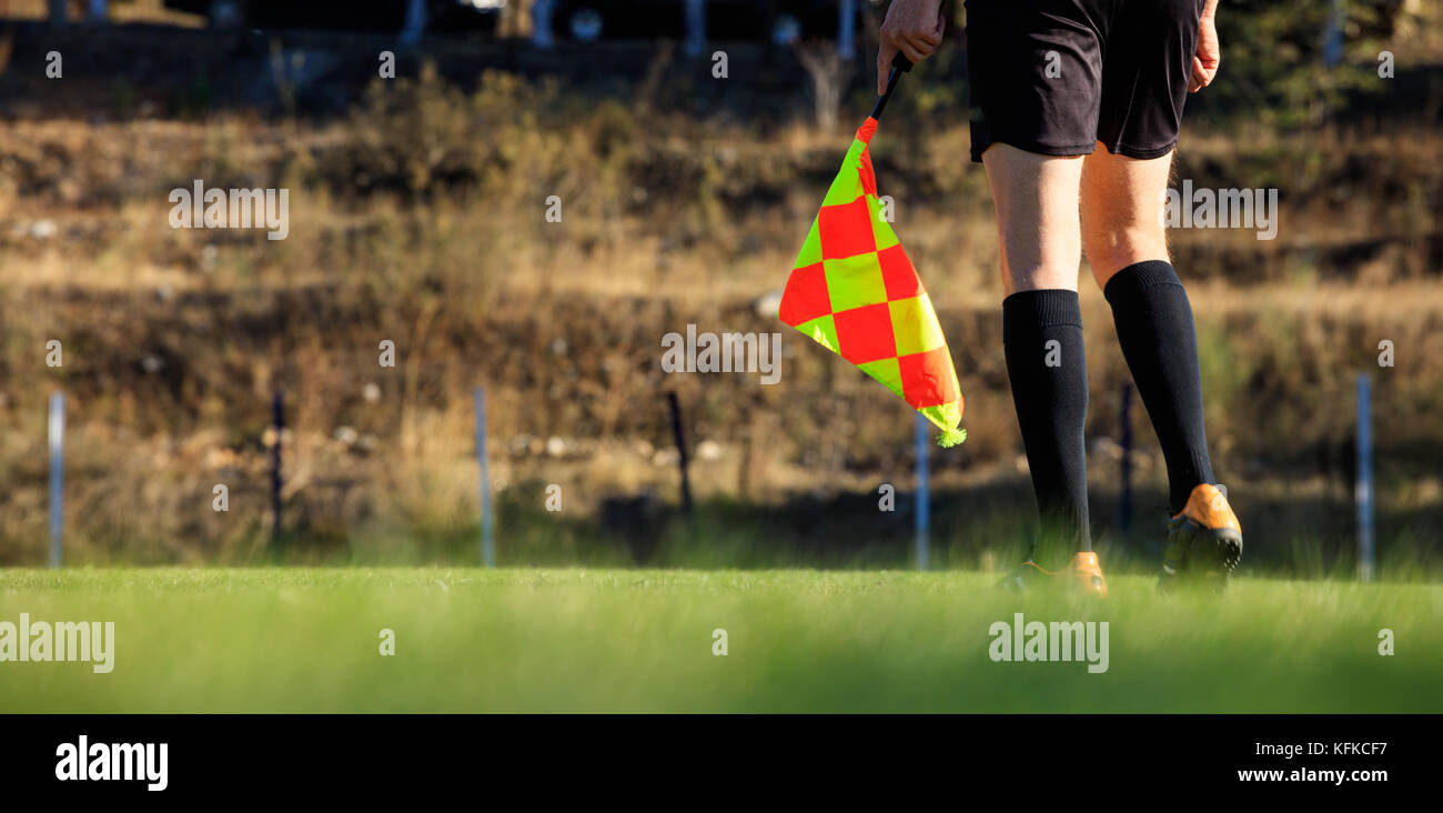 Assistant referee flag hi-res stock photography and images - Alamy