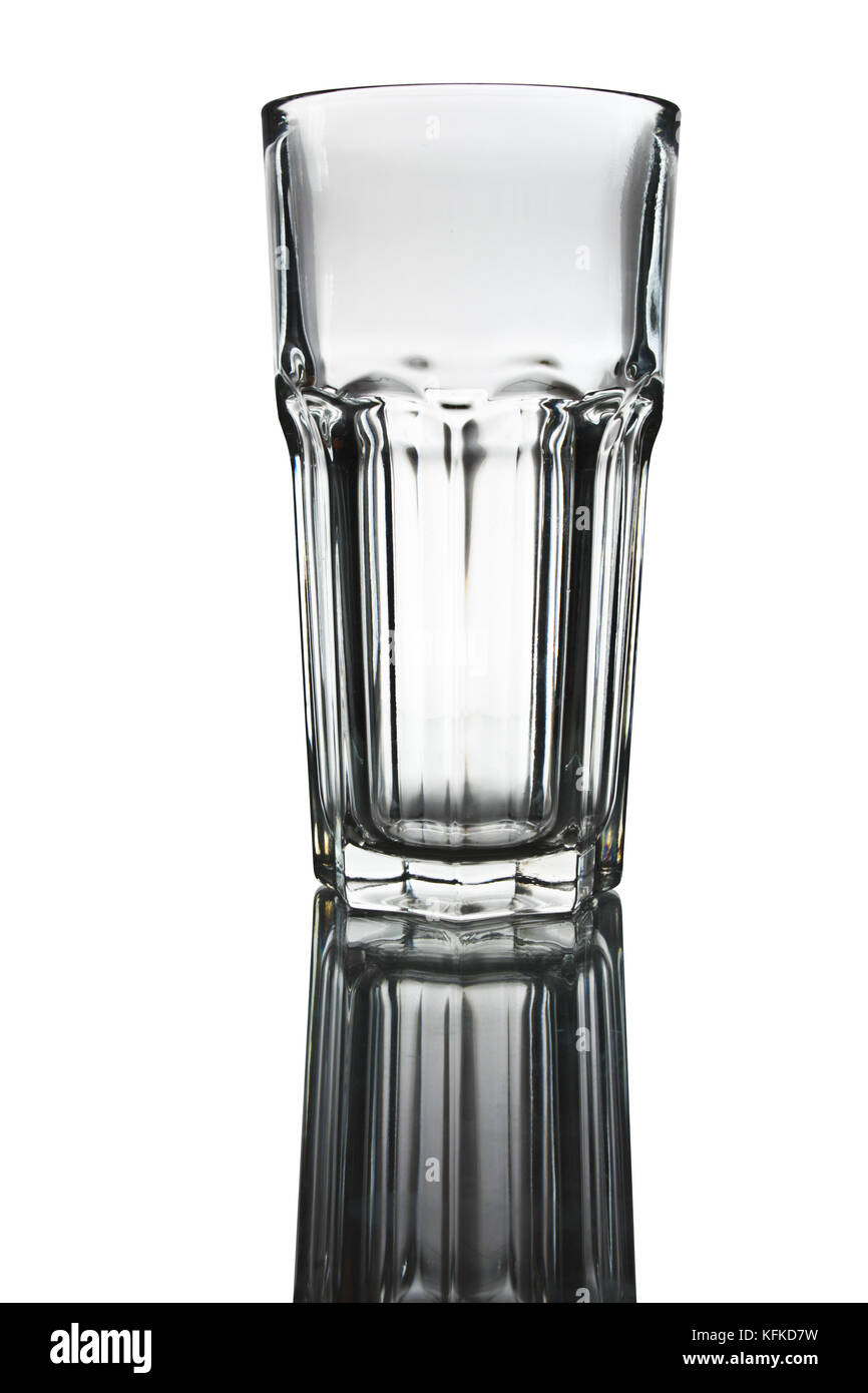 Glass on white background with reflection Stock Photo - Alamy