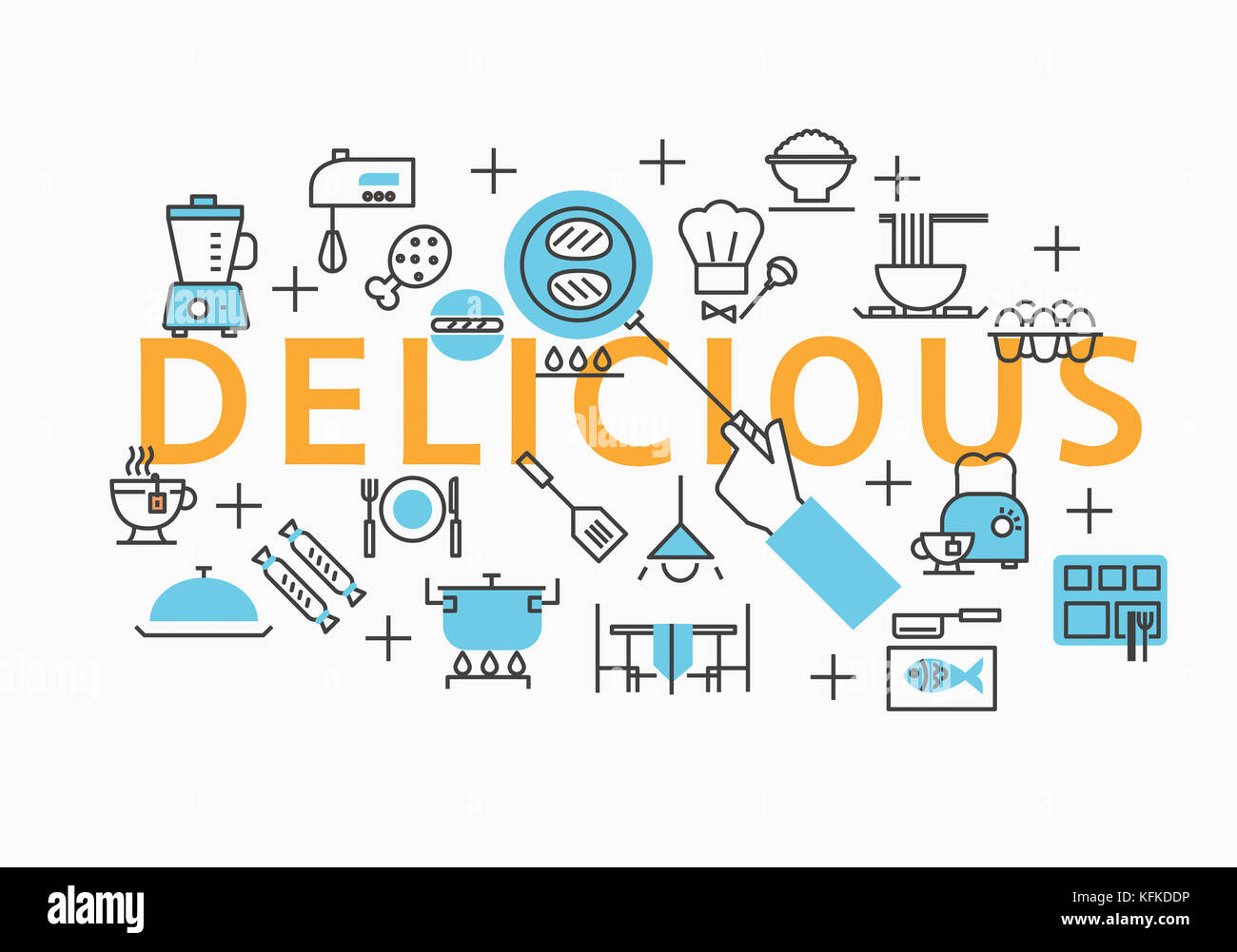 Infographic illustration with English letters for DELICIOUS Stock Photo ...