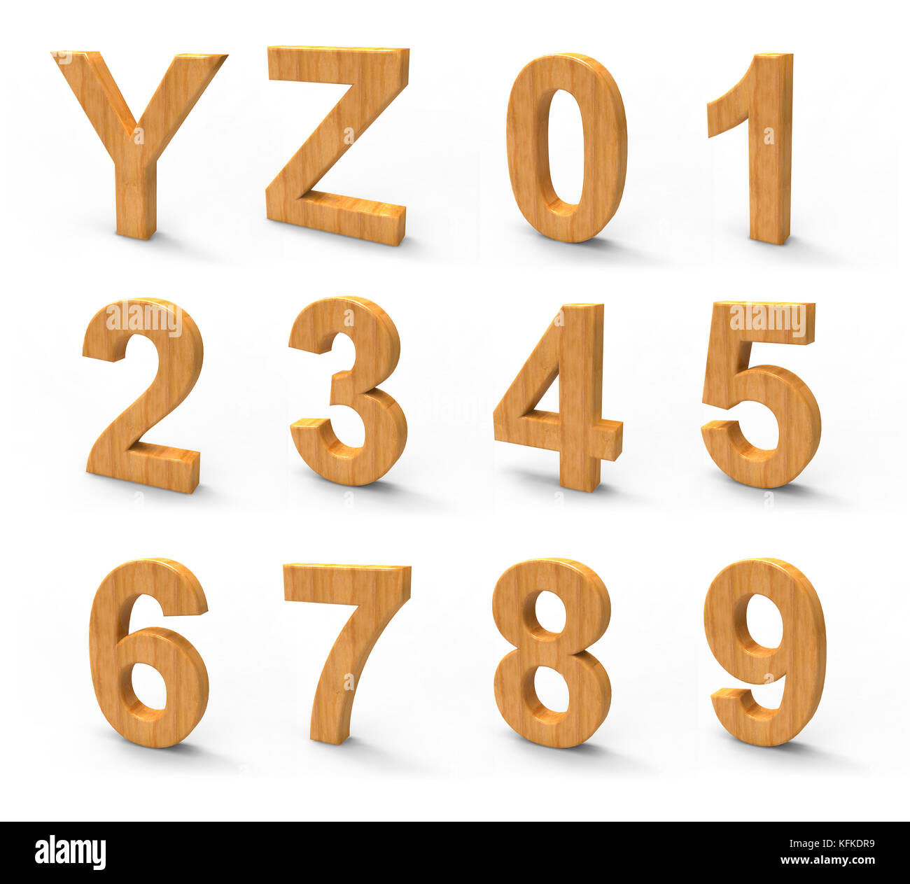 wood font isolated on white background Stock Photo - Alamy