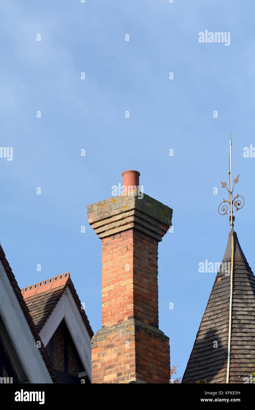 Chimney stack on roof of Victorian style property Stock Photo - Alamy