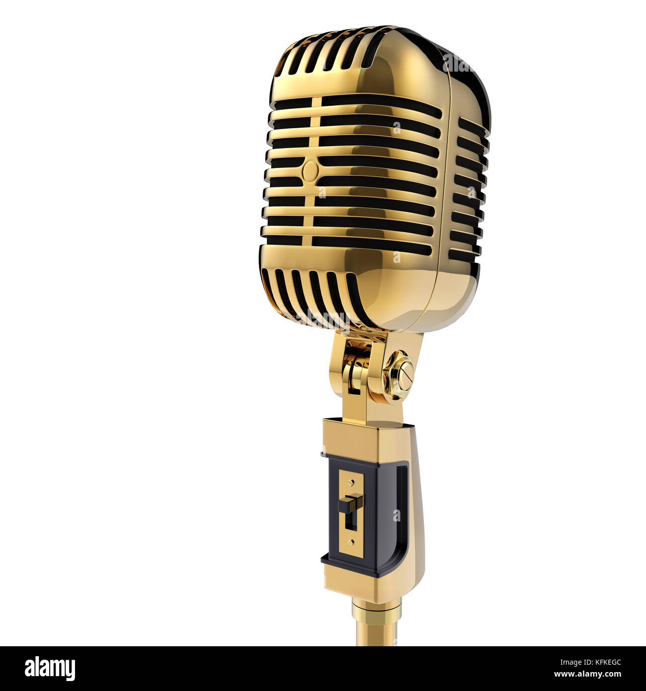 3d Retro microphone. isolated on white with clipping path Stock Photo ...