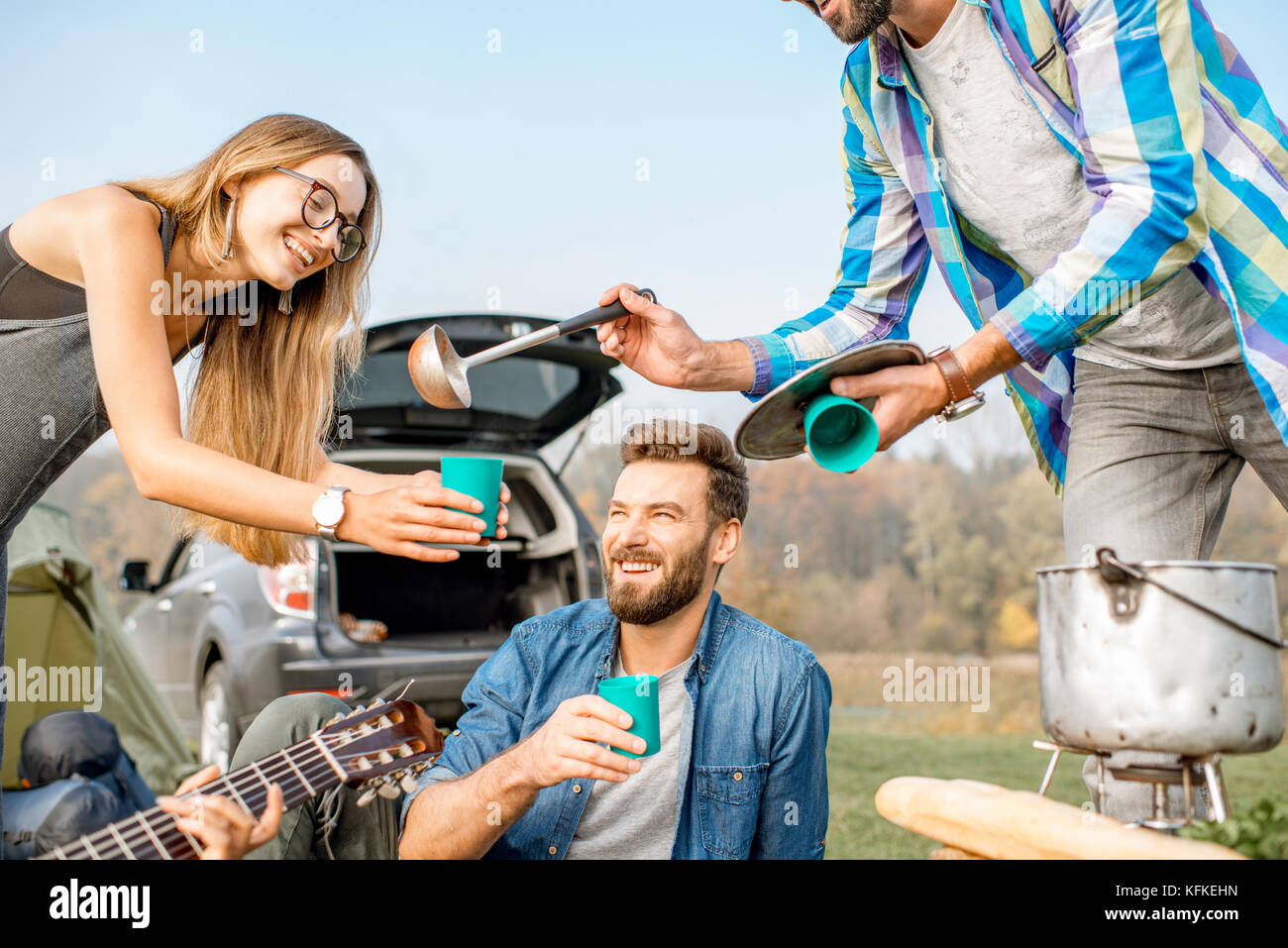 Friends during the outdoor recreation Stock Photo - Alamy