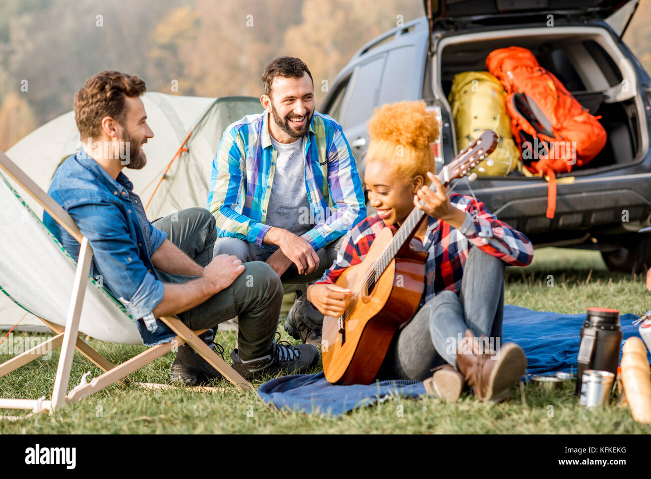 Friends during the outdoor recreation Stock Photo - Alamy
