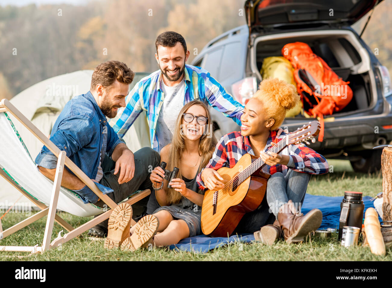 Friends during the outdoor recreation Stock Photo - Alamy