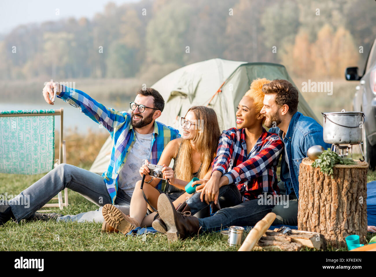 Friends during the outdoor recreation Stock Photo - Alamy
