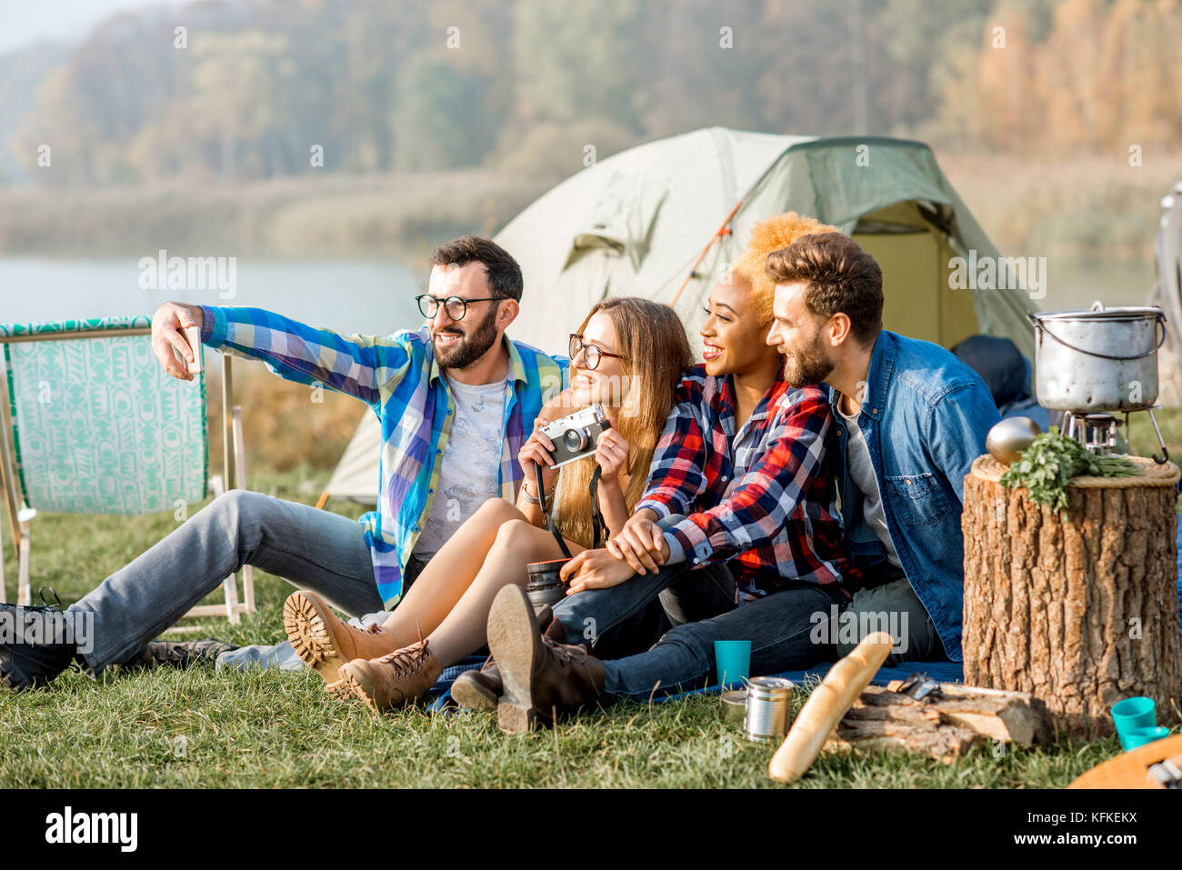 Friends during the outdoor recreation Stock Photo - Alamy