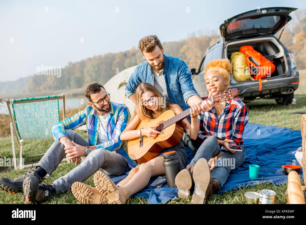Friends during the outdoor recreation Stock Photo - Alamy