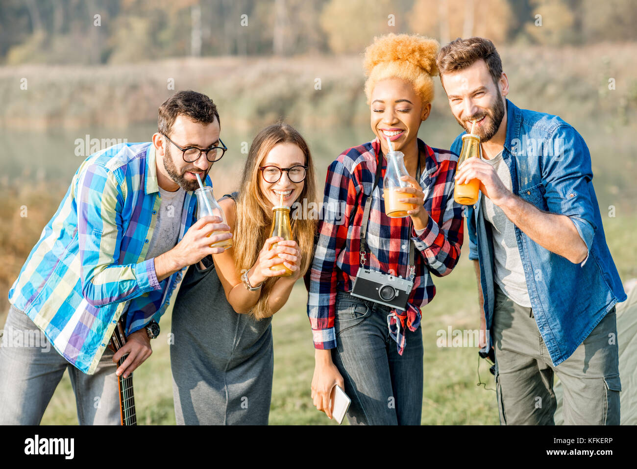 Friends during the outdoor recreation Stock Photo - Alamy