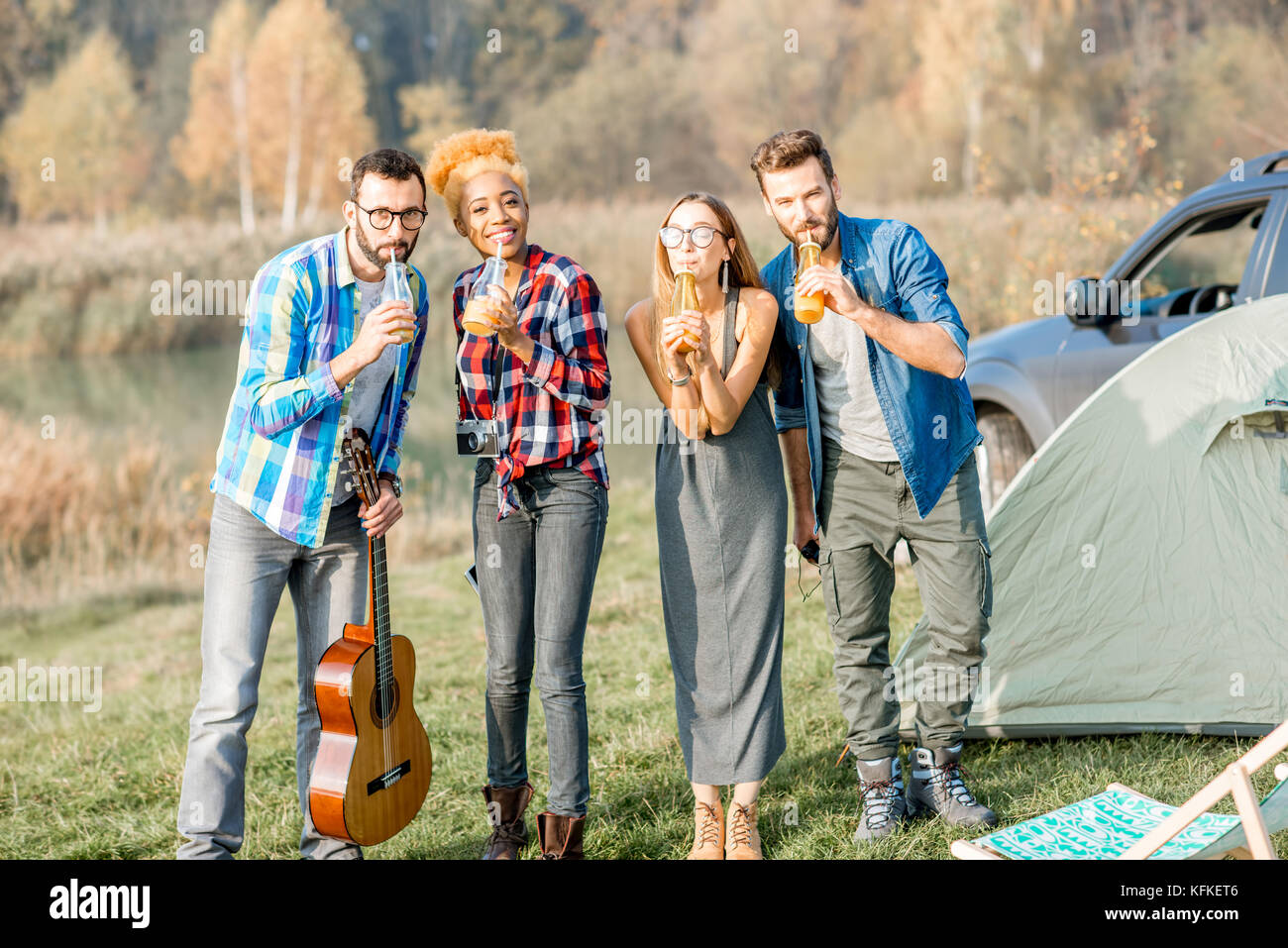 Friends during the outdoor recreation Stock Photo - Alamy