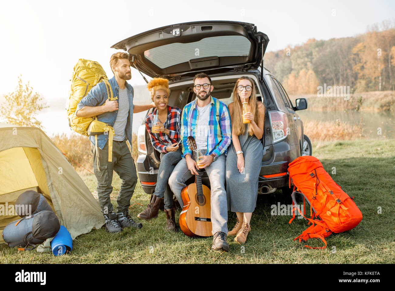 Friends during the outdoor recreation Stock Photo - Alamy