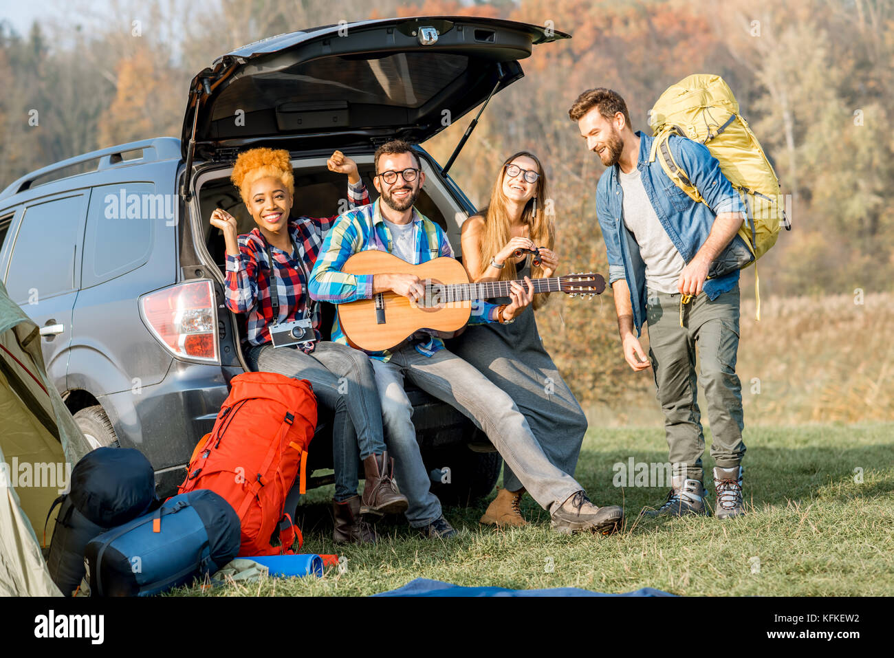 Friends during the outdoor recreation Stock Photo - Alamy