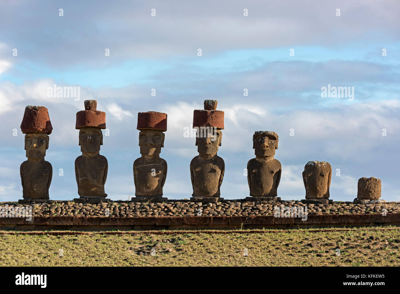 Moais, National Park Rapa Nui, Easter Island, Chile Stock Photo - Alamy