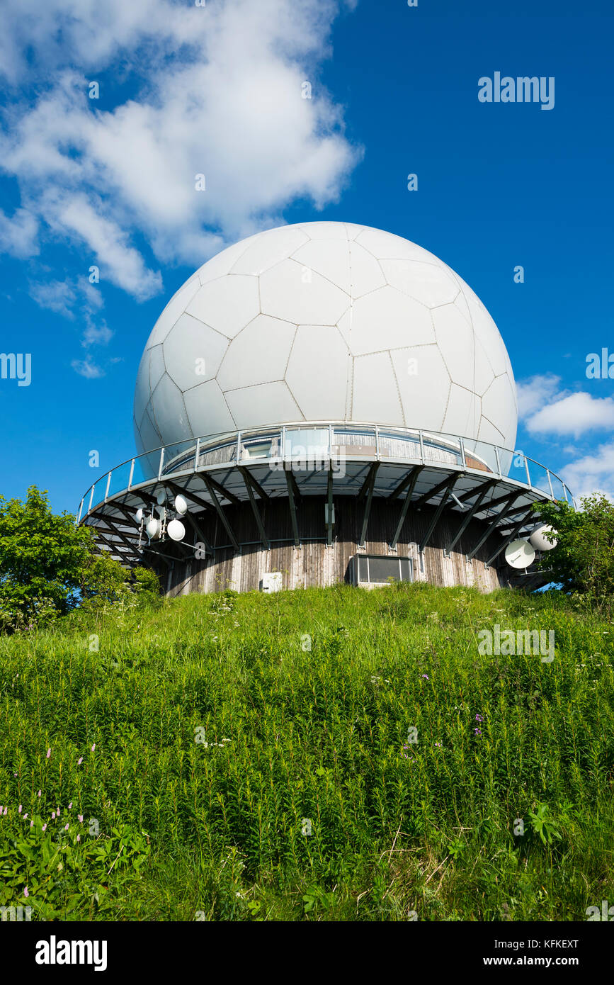 Former radar dome, radome, today a viewing platform and exhibition ...