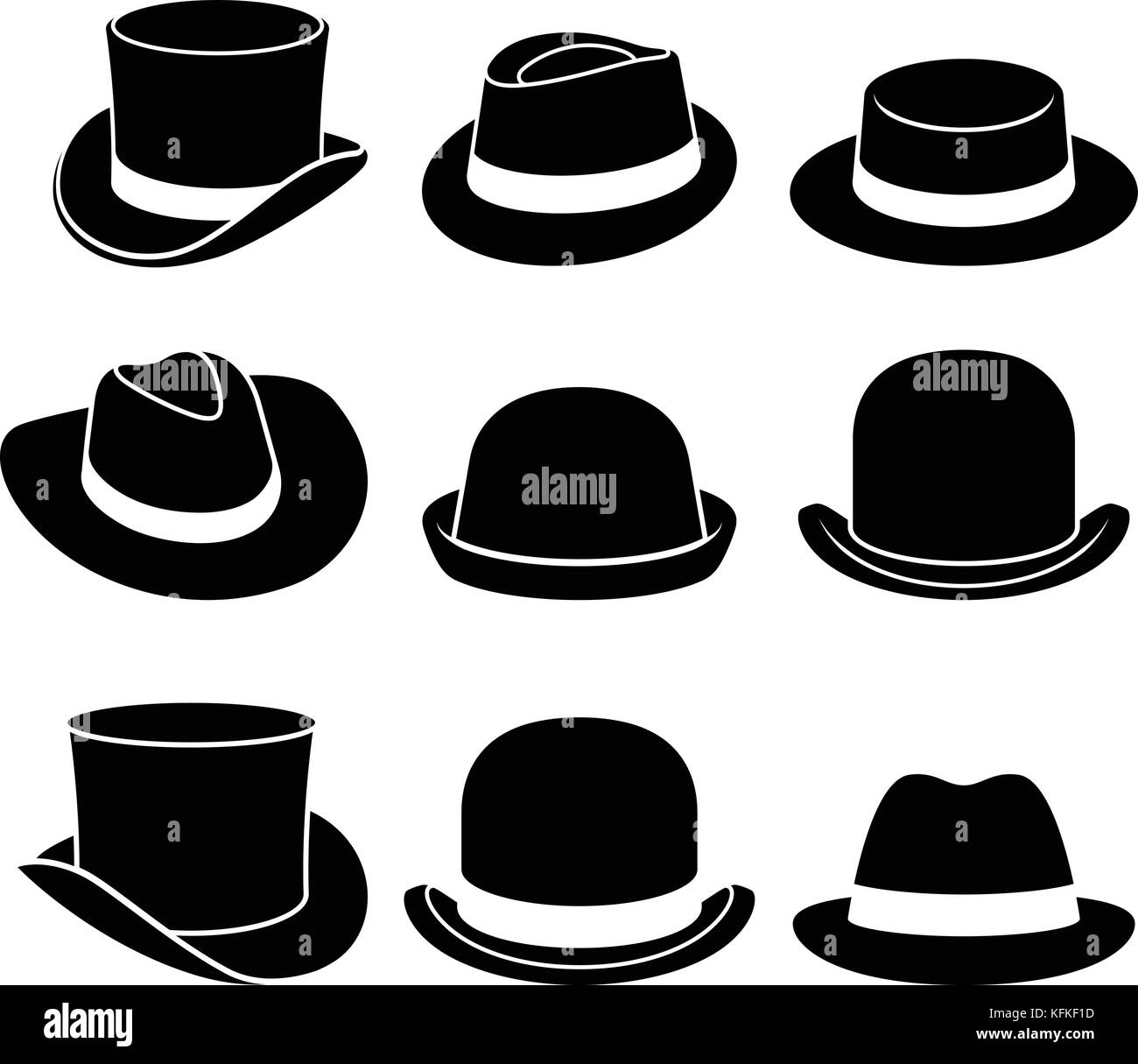 Vintage hats icons. Vector illustration Stock Vector Image & Art - Alamy