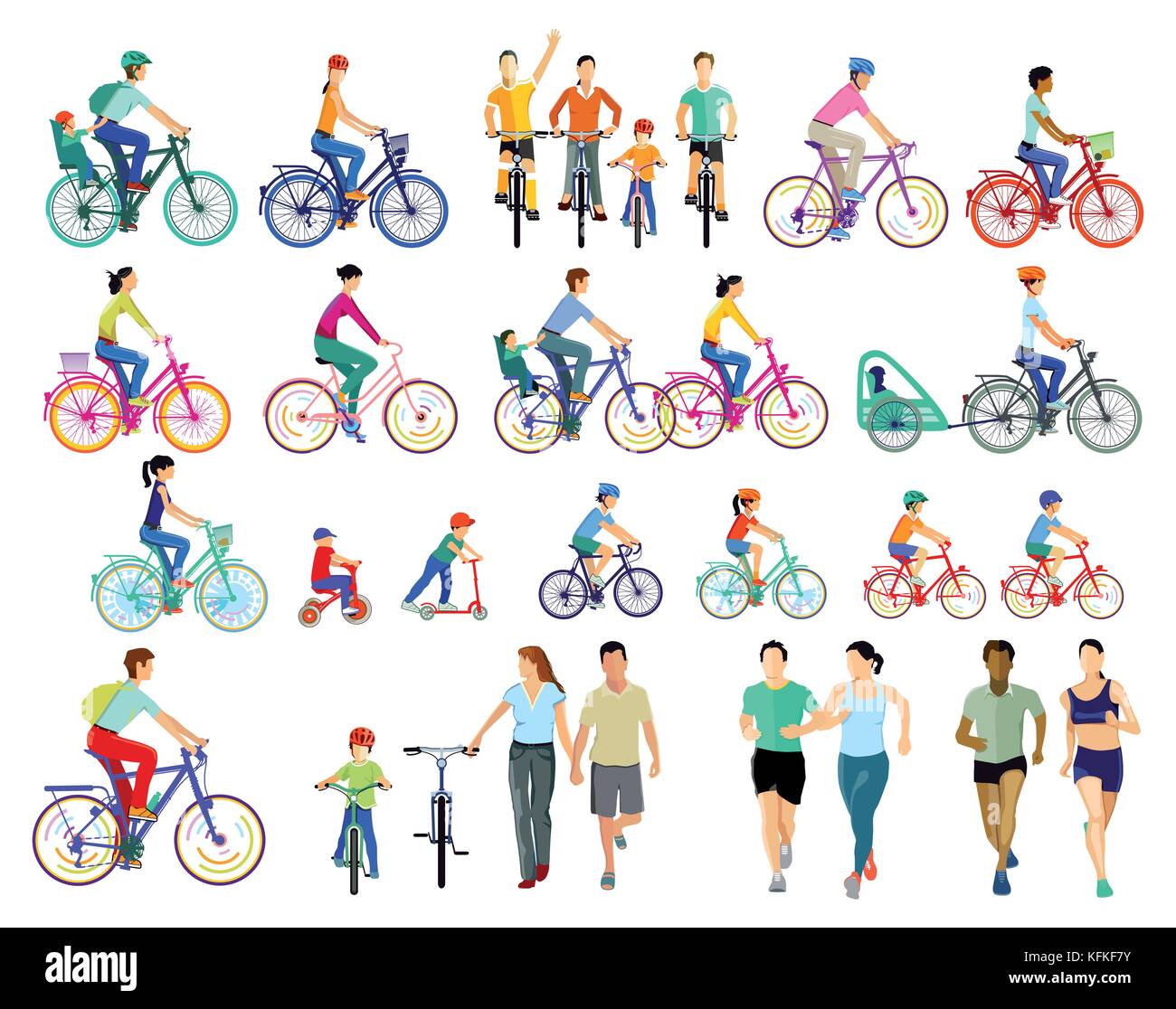 People cycle Stock Vector Images - Alamy
