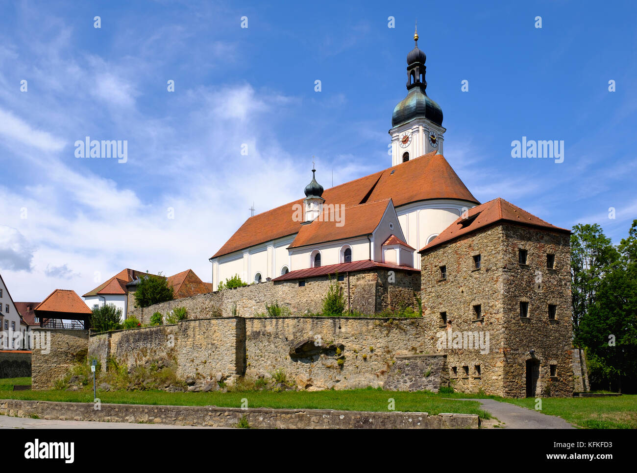 Church castle with parish church of the Assumption of the Virgin Mary ...