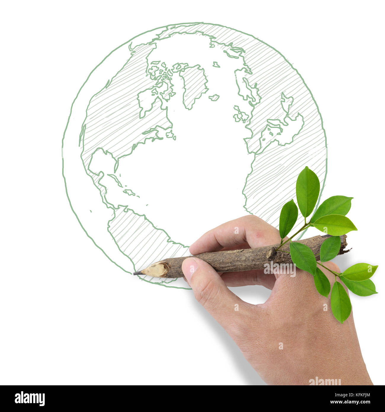Male hand drawing earth symbol Stock Photo - Alamy