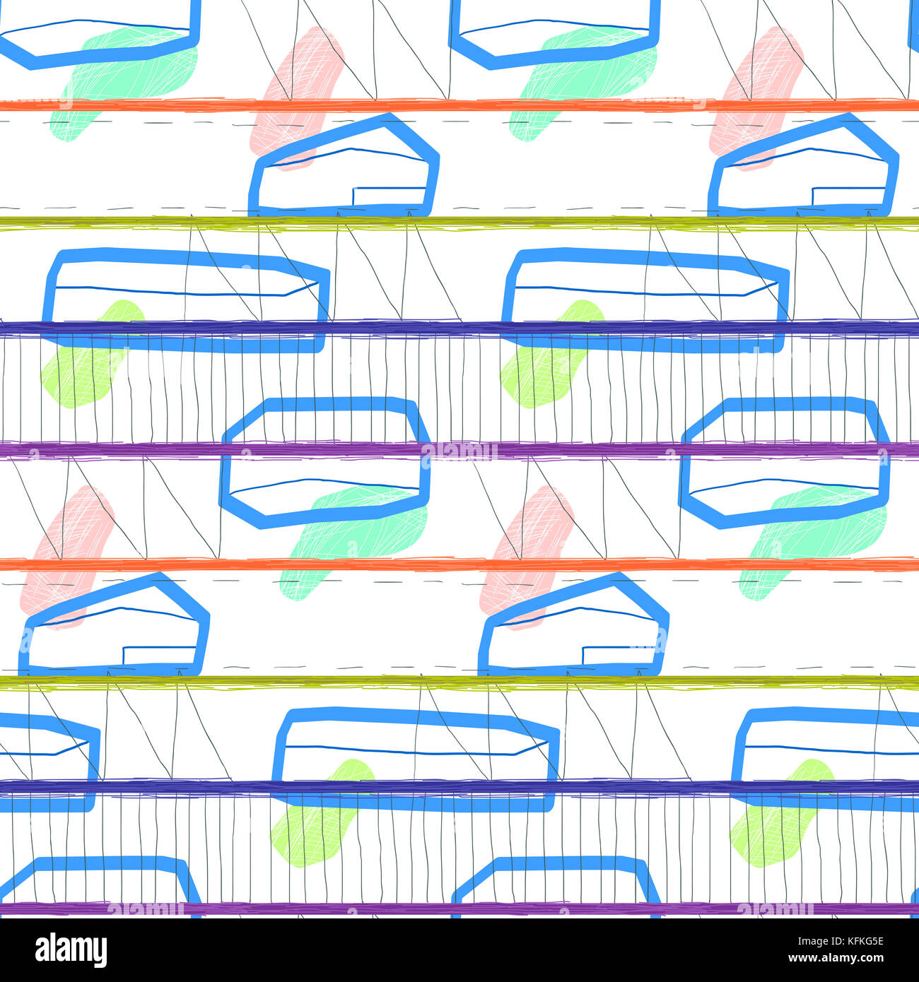 Seamless hand drawn geometric pattern design. Modern artistic style ...