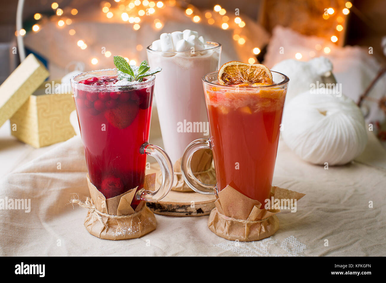 Delicious sweet drinks for Christmas party Stock Photo - Alamy