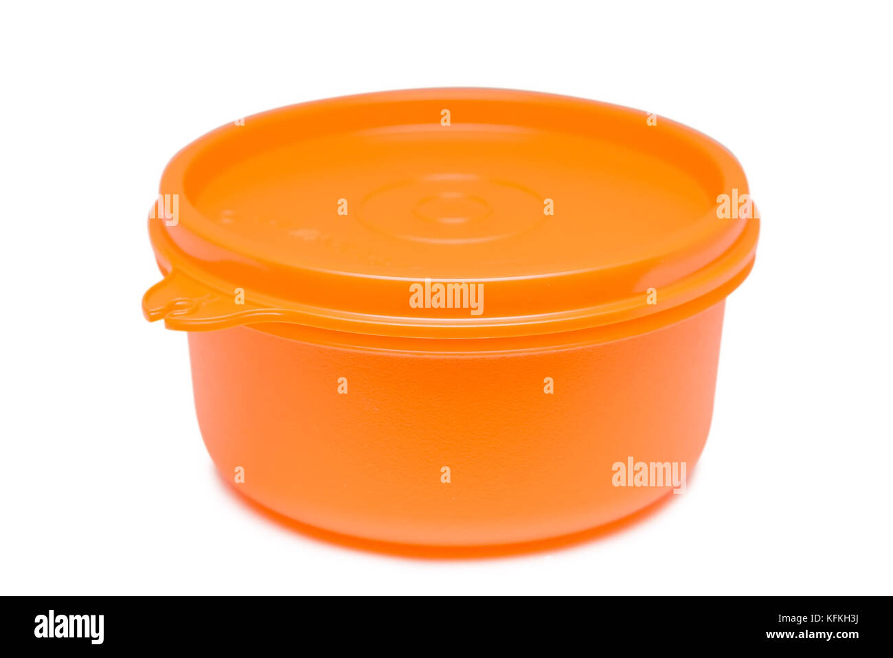 Bright orange plastic food container isolated Stock Photo - Alamy