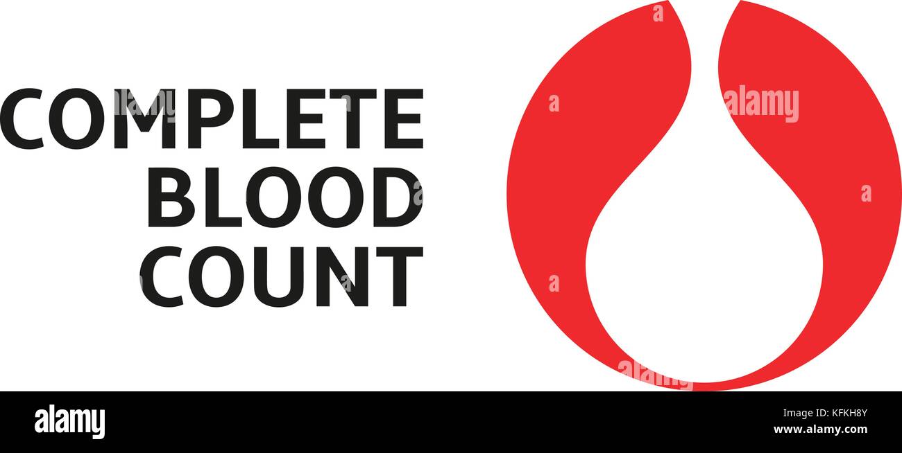 Complete blood count, white blood drop in red round, vector abstract ...