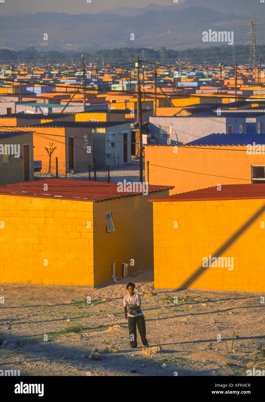 CAPE TOWN, SOUTH AFRICA - People and housing in Delft South township ...