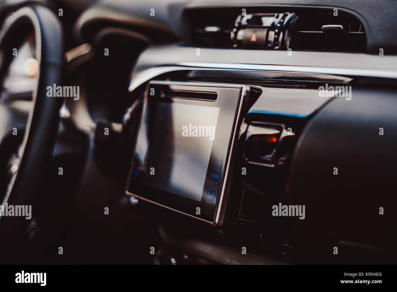 Modern car dashboard screen multimedia system inside the car Stock ...