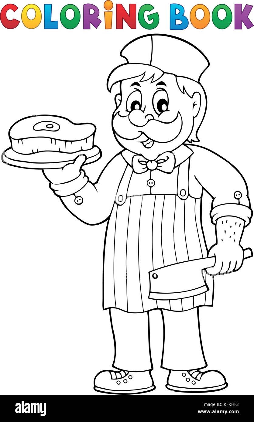 Working butcher Stock Vector Images - Alamy