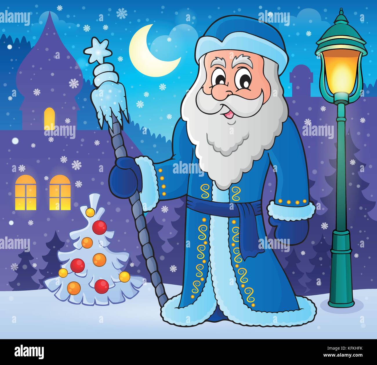 Father Frost theme image 2 - eps10 vector illustration Stock Vector ...